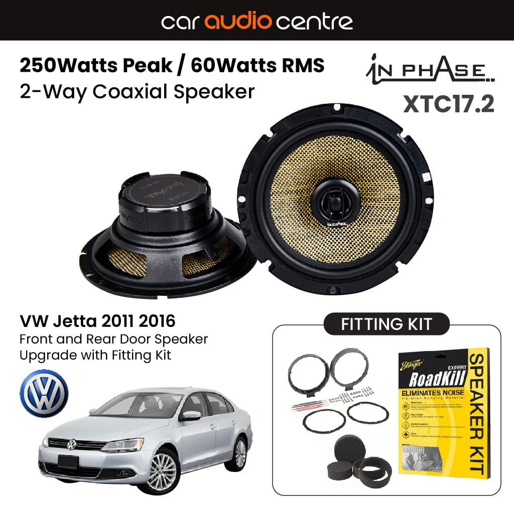 In Phase 6.5" 165mm 250W Speaker Upgrade Kit for VW Jetta 2011 2016 ...
