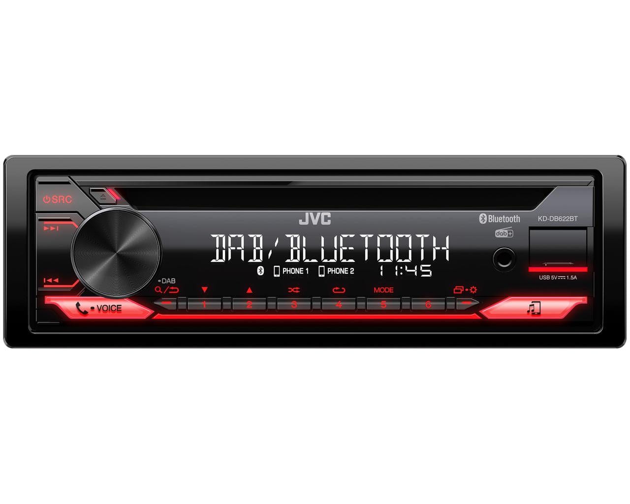 JVC KD-DB622BT MP3 CD Player with Bluetooth DAB Tuner AUX and USB – Car ...