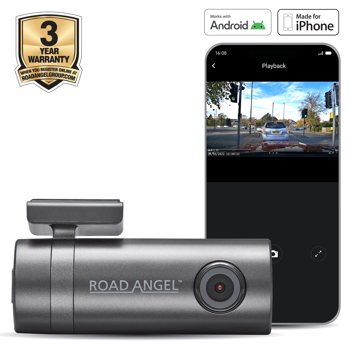 Road Angel Halo Go 2 1296p Full HD Compact Dash Cam – Car Audio Centre