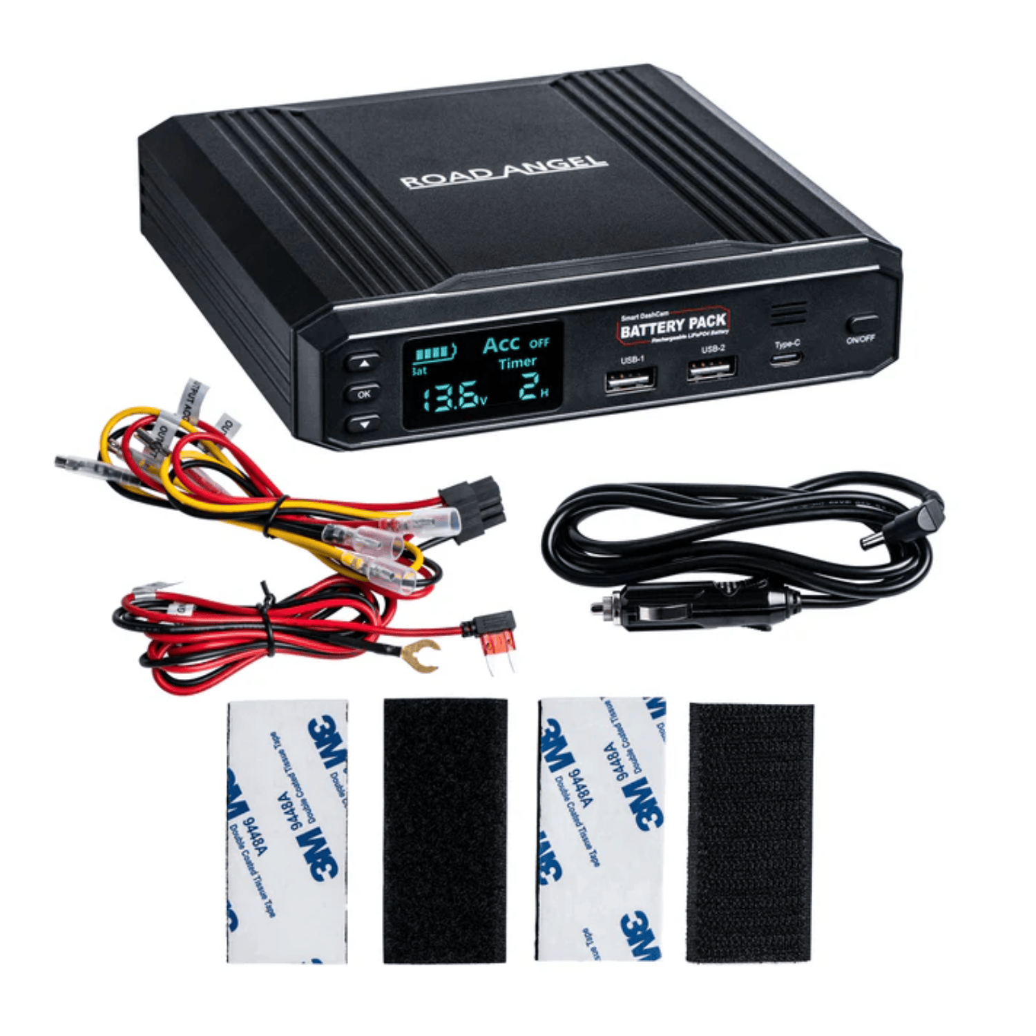 Road Angel RA-BP8000 Halo 12V/24V Universal Dashcam Reserve Battery Pa ...